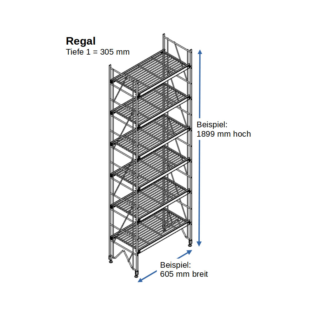 Etagair Regal 605 mm breit - BALTON Shop