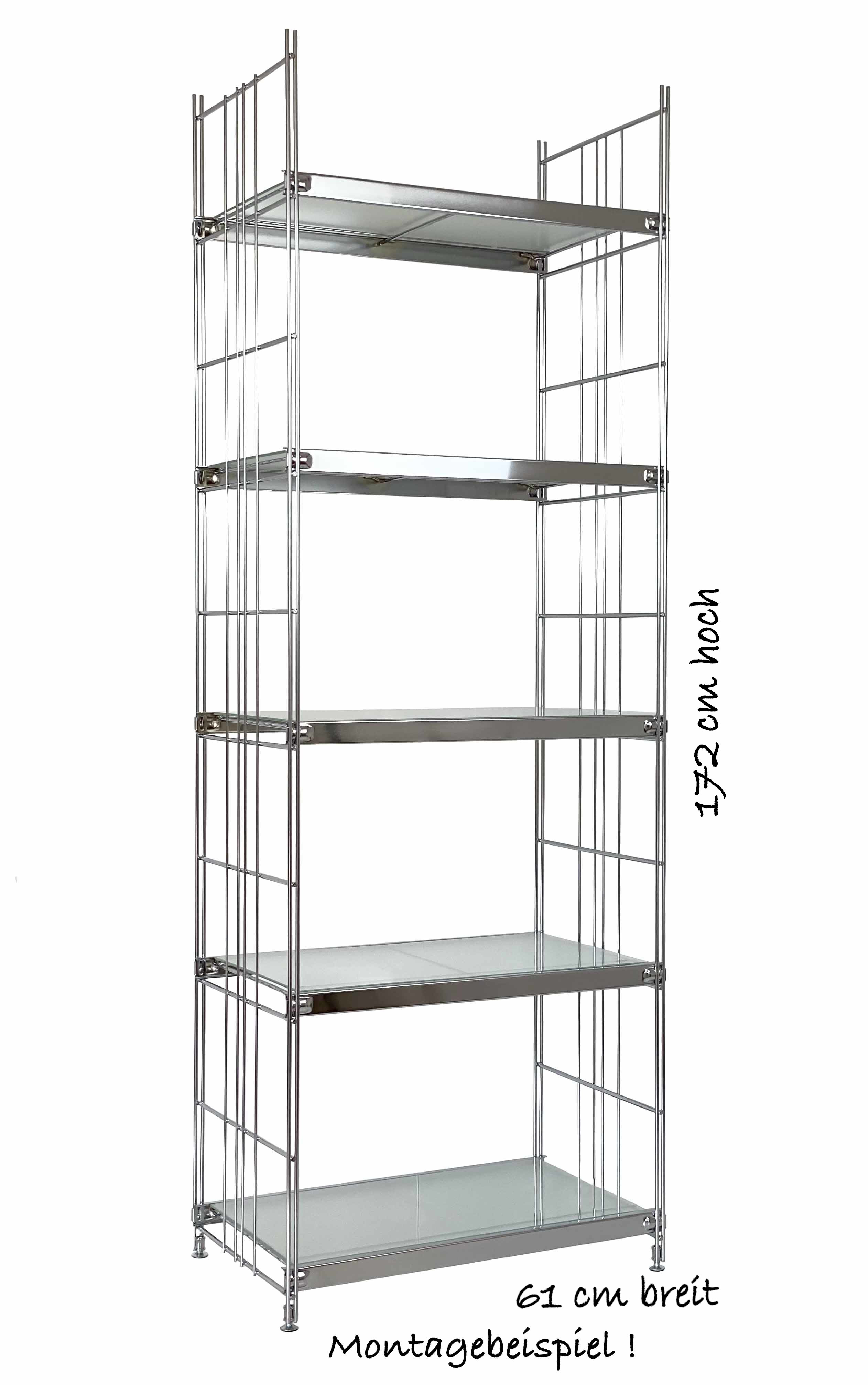 BelEtage Regalset mit 5 Milchglas-Böden - 172x38 cm (Höhe x Tiefe) - in ...