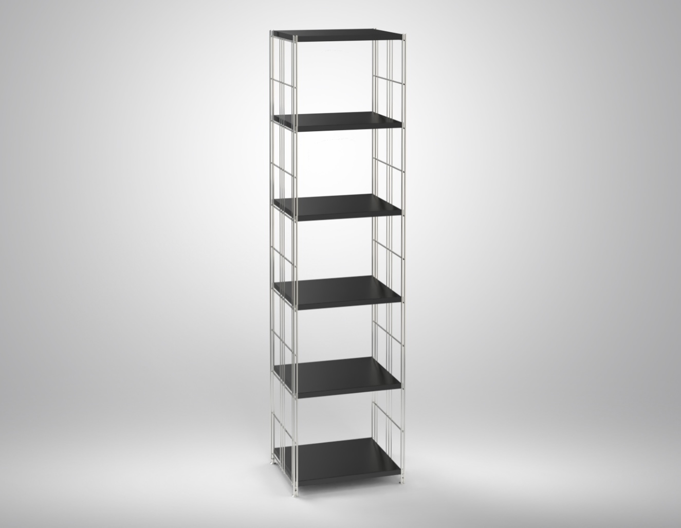 Metall-Regal mit 6 Blechböden schwarz beschichtet 190x38 cm (Höhe x ...