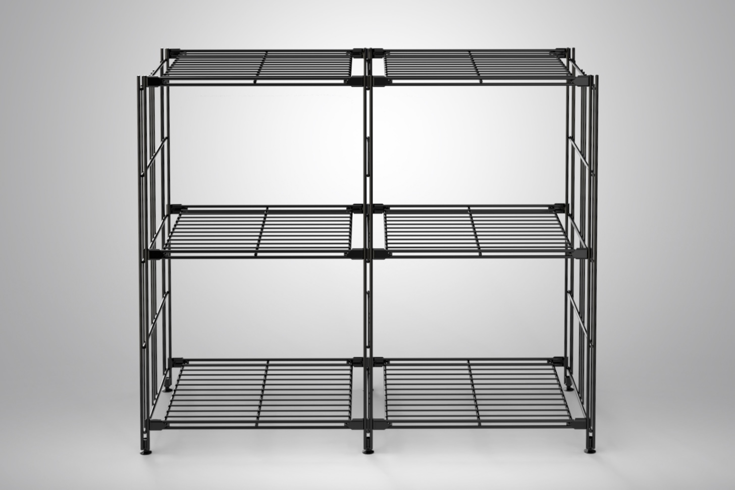 Stylisches Metall-Regal in schwarz mit 6 Gitterböden 80 cm hoch ...