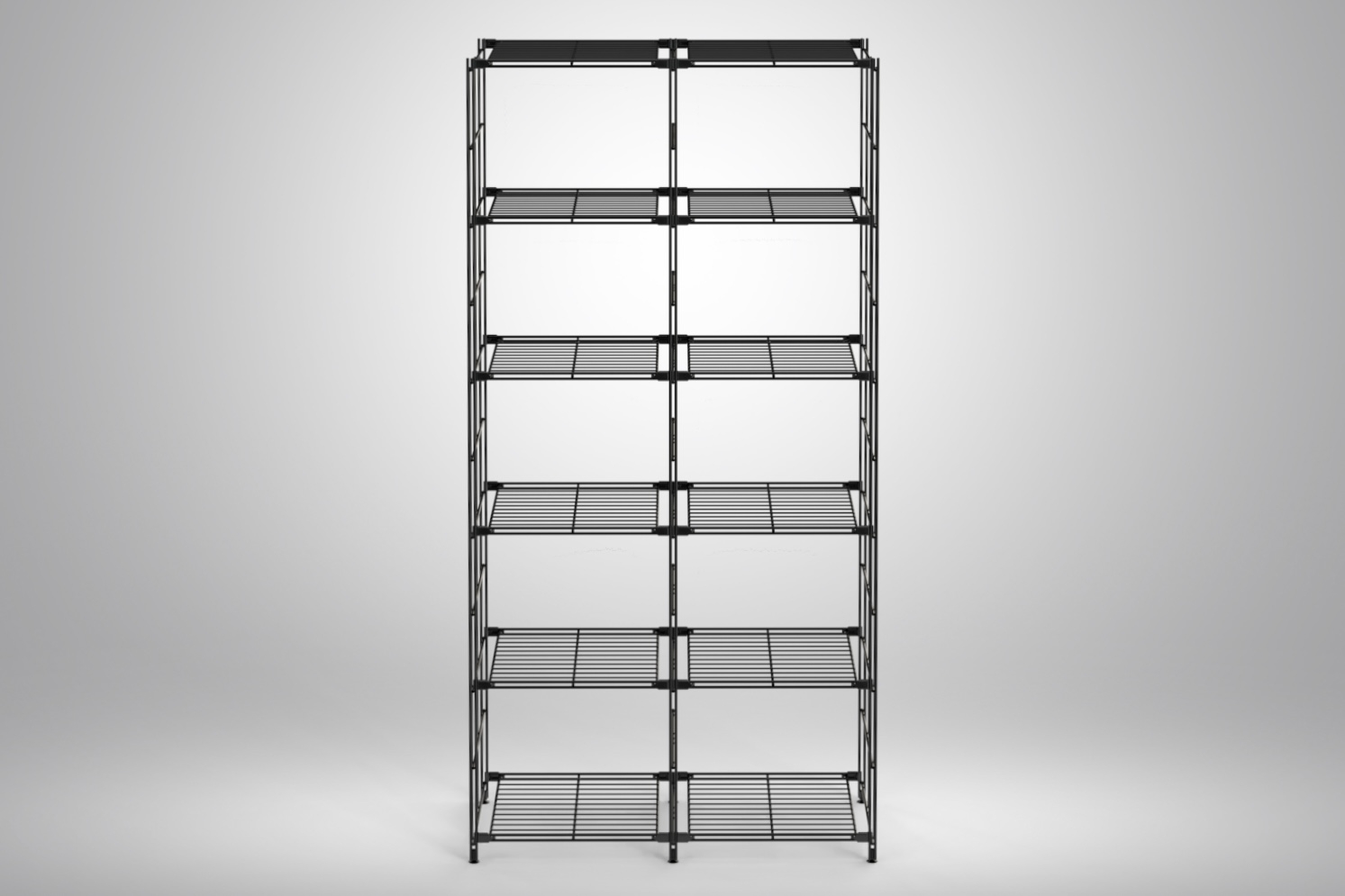 Stylisches Stand-Regal Metall in schwarz mit 12 Gitterböden 190 cm hoch ...